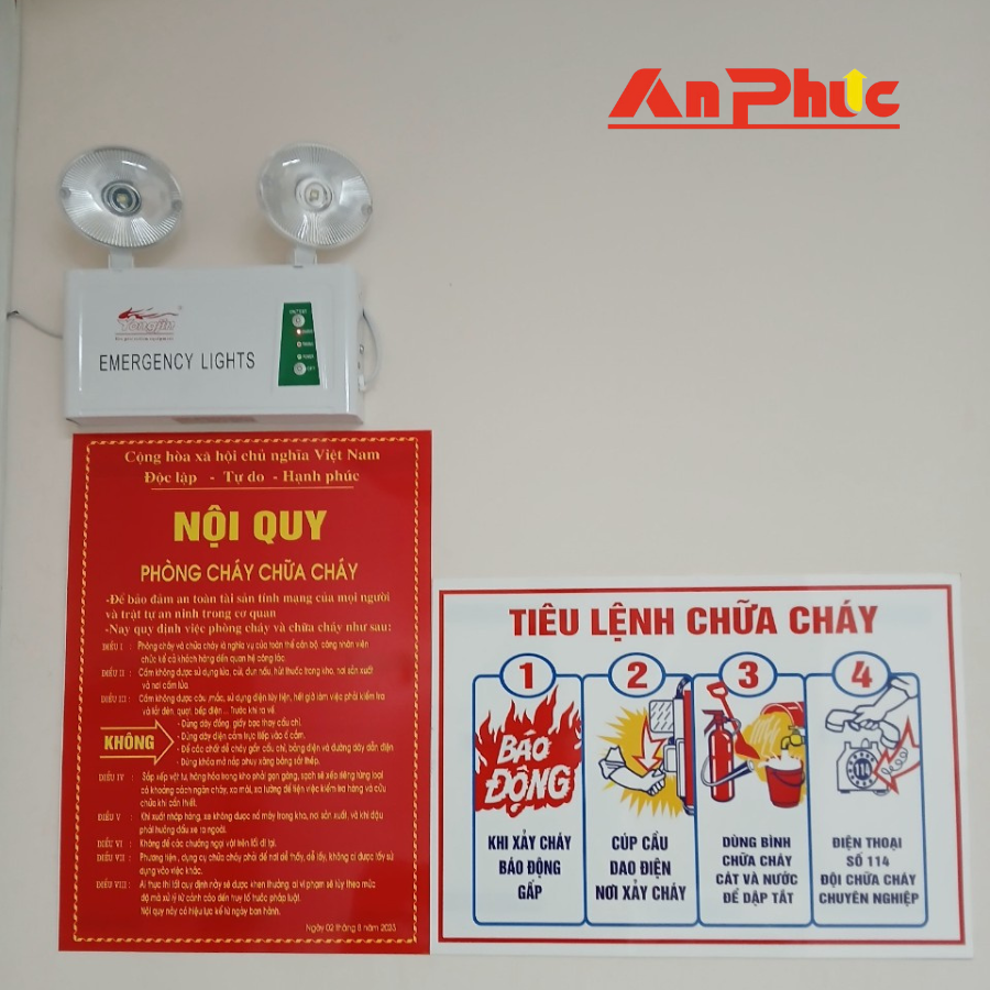 Quy định lắp đặt đèn chiếu sáng sự cố PCCC